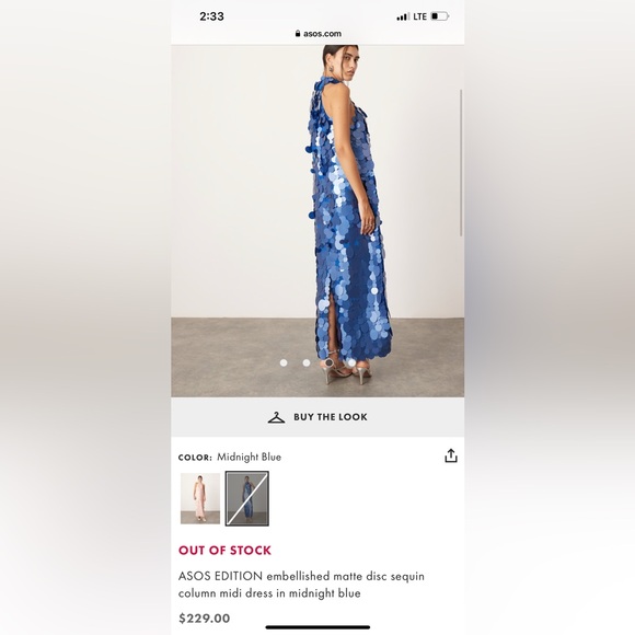ASOS | Dresses | Asos Edition Embellished Matte Disc Sequin Column Midi ...